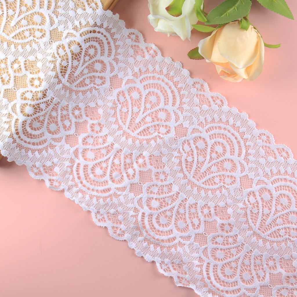 18.5cm Soft Thick Elastic Lace Accessory Lace Trim for Dress Skirt ...