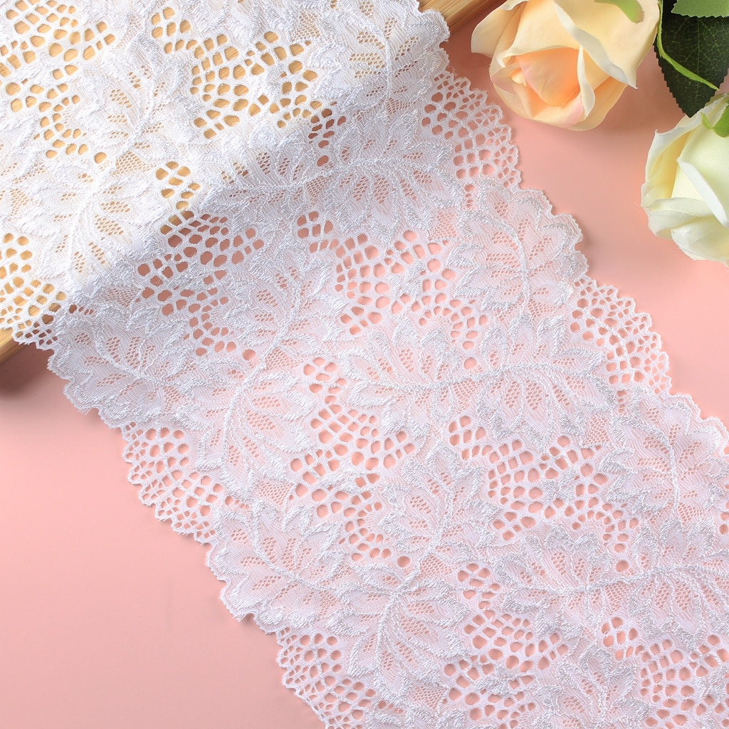 Width 18.5cm Soft Elastic Lace Trim Accessories for Clothes Material ...